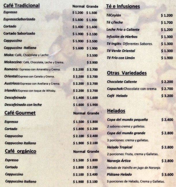 Café del Mundo Menu,Menú para Café del Mundo, Ñuñoa, Santiago - Zomato ...