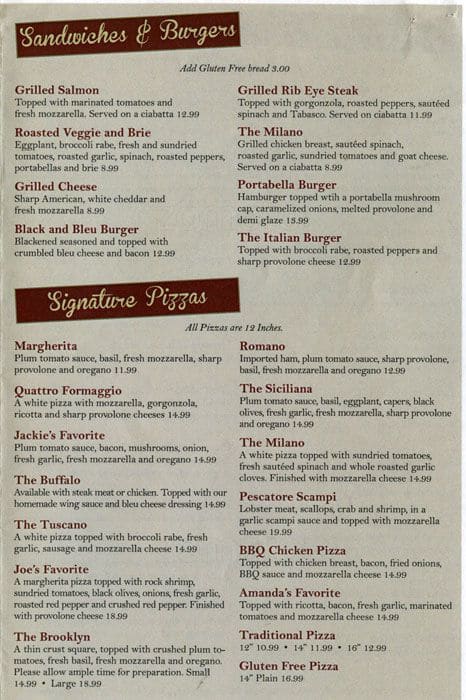 Menu at Cafe Alessio, Doylestown, 24 N Main St