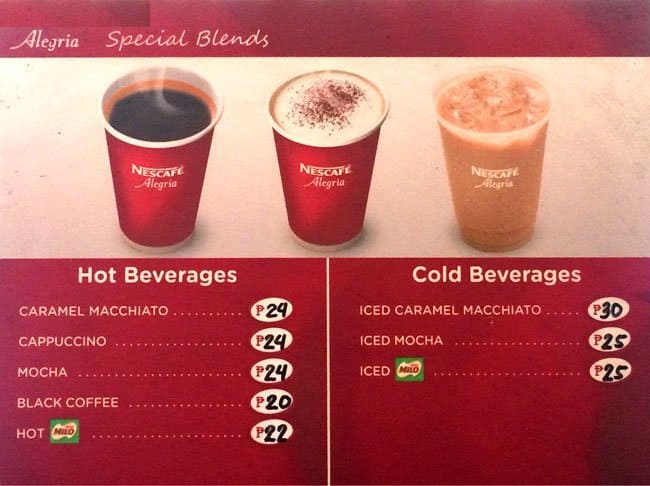 Menu at Kaffee Alde Mabolo cafe, Cebu City, Pope John Paul II Avenue