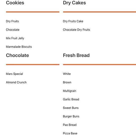 Menu at Mars Cafe & Bakery, Meerut, Birsa Munda Bhawan