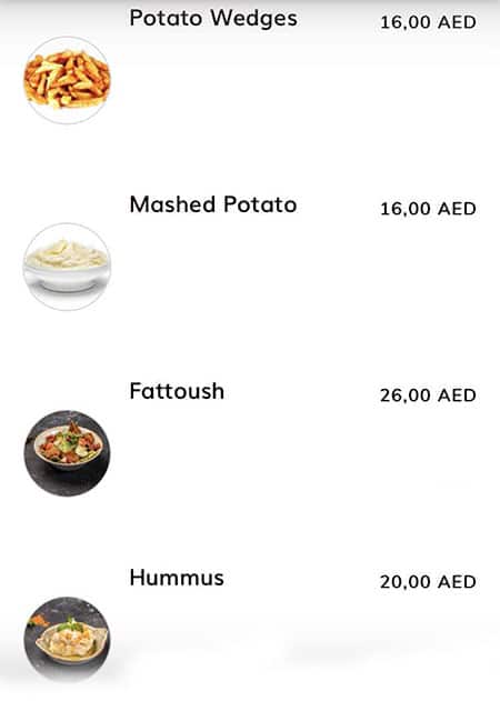 Menu of Chef Eyad, Al Satwa, Dubai