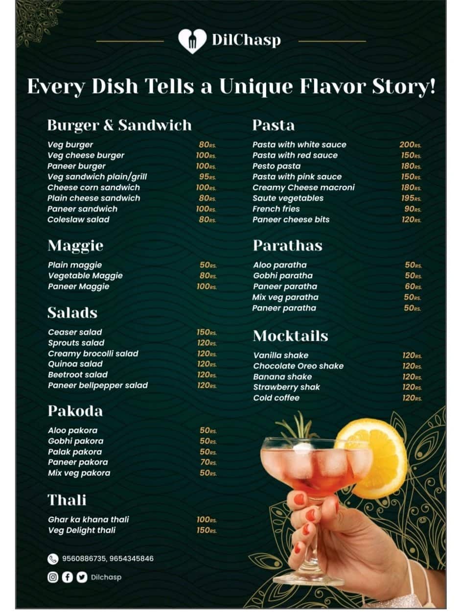 Menu of Dil Chasp, Indirapuram, Ghaziabad
