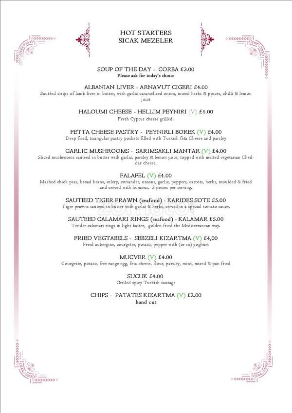 Menu at Hoxton Grill Cafe, London