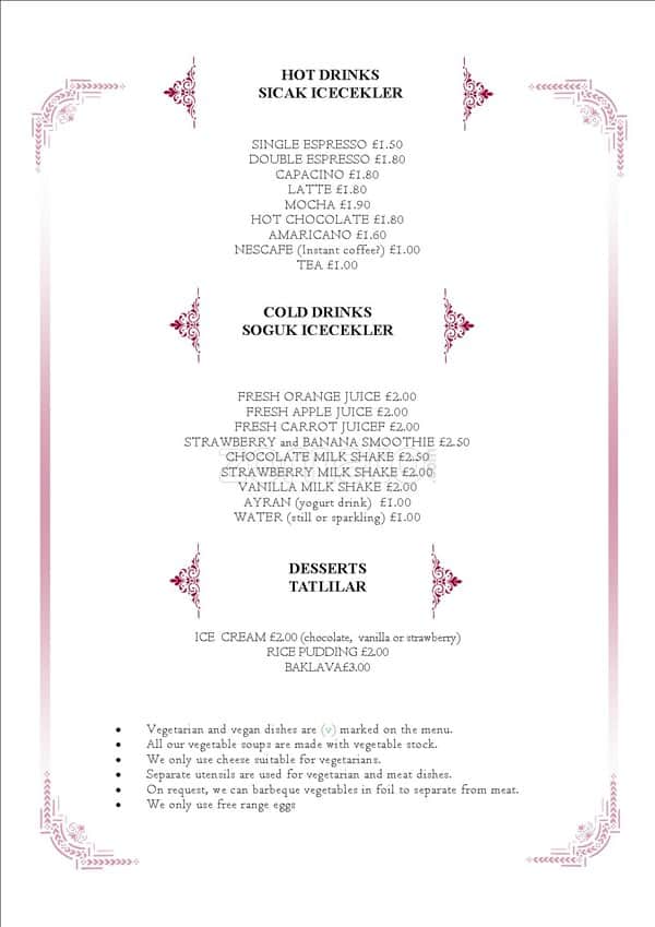 Menu at Hoxton Grill Cafe, London