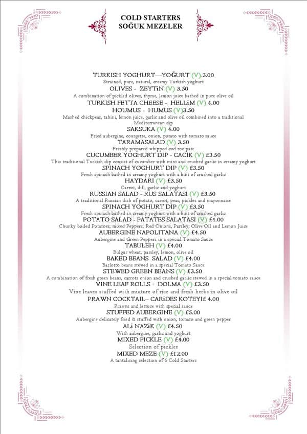 Menu at Hoxton Grill Cafe, London