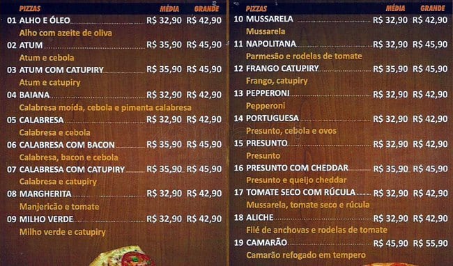 Menu em Lazer Piatã Pizzaria, Salvador
