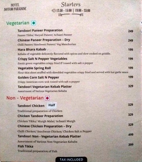 Menu at My Bar, Jaipur