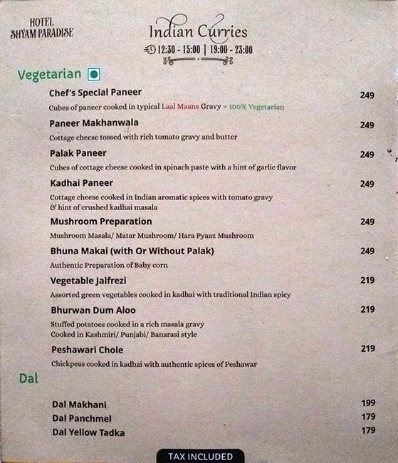 Menu at My Bar, Jaipur