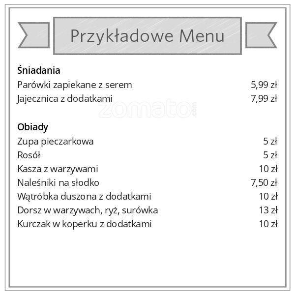 Menu at Kawiarnia, bar Labirynt, Warsaw