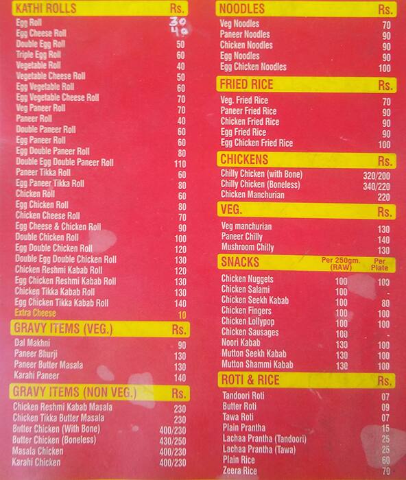 Menu at Haandi Dum, Chandigarh, Booth No. 27