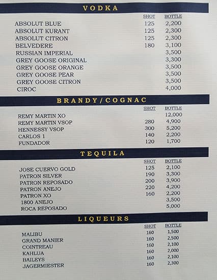Menu at District 8 Manila pub & bar, San Juan