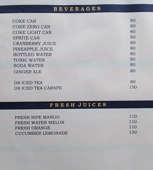 Menu at District 8 Manila pub & bar, San Juan