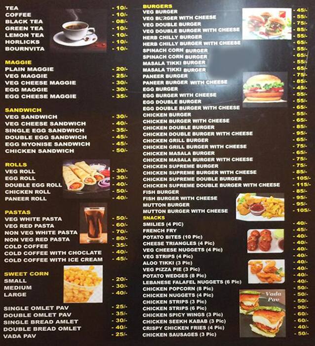 Menu of Star Burger, Yelahanka, Bangalore