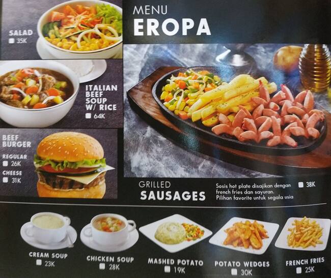 Menu at Steak 21 Buffet - Central Park BBQ, West Jakarta