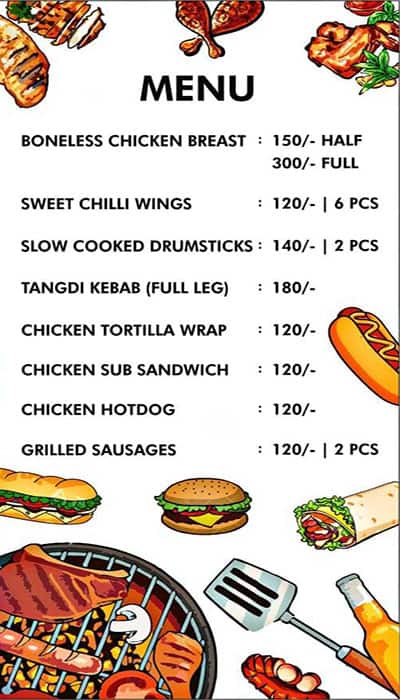 Menu of Blazing Barbecue, Mulund East, Mumbai