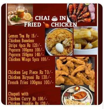 Menu of Chai In Fried Chicken, Miyapur, Hyderabad