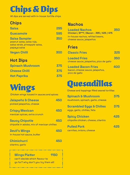 Menu of Taco & Tequila Co, Kalyani Nagar, Pune