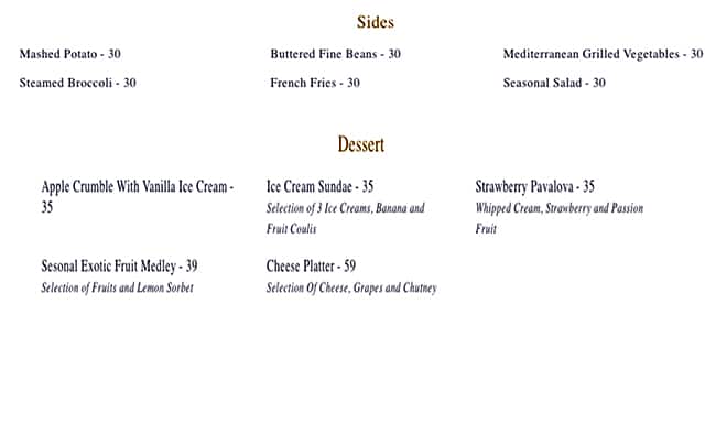 Menu at Cafe Palmier, Abu Dhabi, F9W8+H53 - Khalifa Bin Zayed Street ...