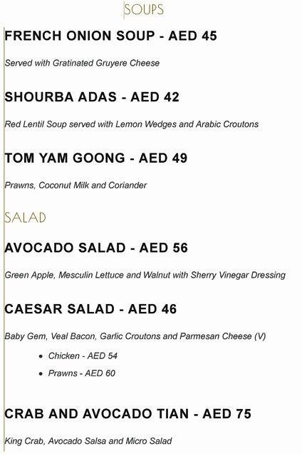 Cafe Palmier - Le Royal Meridien Menu - Zomato
