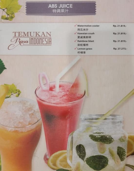Menu at MM Juice Restaurant, Bogor, Giant Taman Yasmin