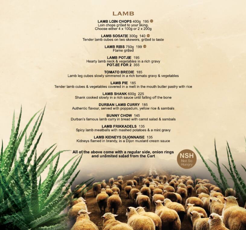 Menu au Karoo Grill & Bar, Centurion