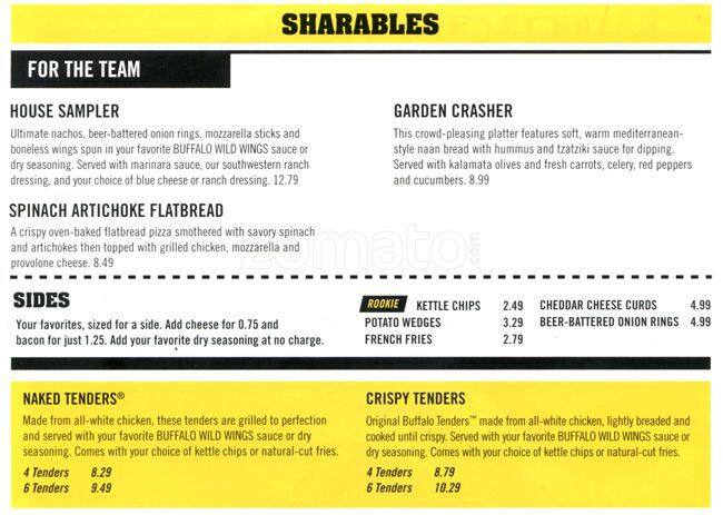 Buffalo Wild Wings Menu, Menu for Buffalo Wild Wings, Brighton, Denver ...