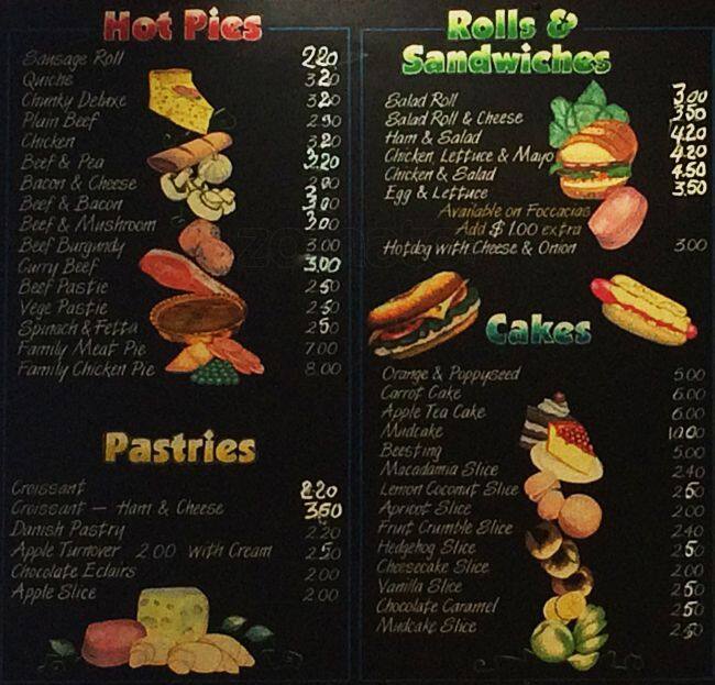 Carta de Double P Bakery, Woodridge