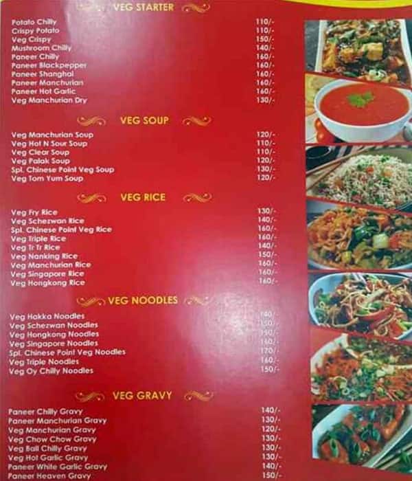 Menu of New China Town, Baner, Pune