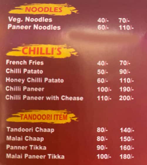 Menu of Rajdhani Restaurant, Mohan Nagar, Ghaziabad
