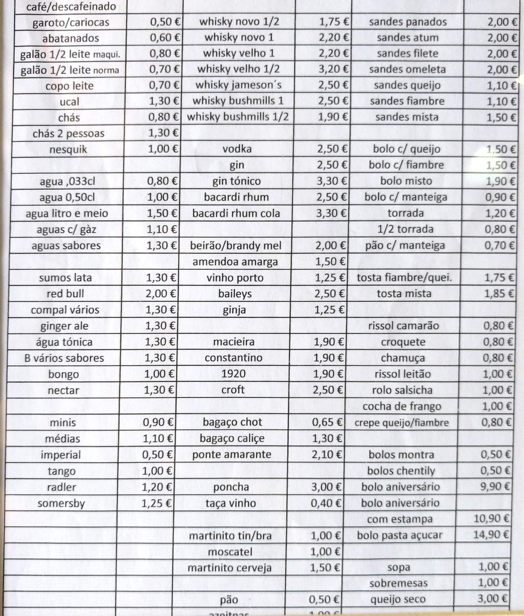 Menu em Mina da Viana pub & Bar, Brandoa