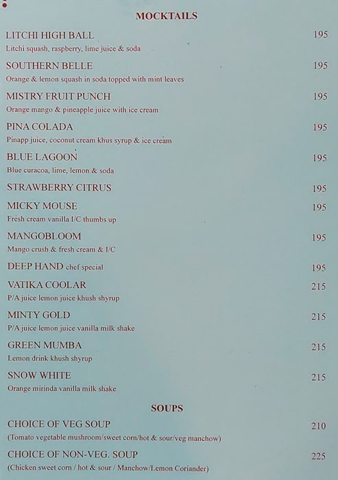 Menu at Raghu Mahal Hotel, Udaipur, 93 Airport Road