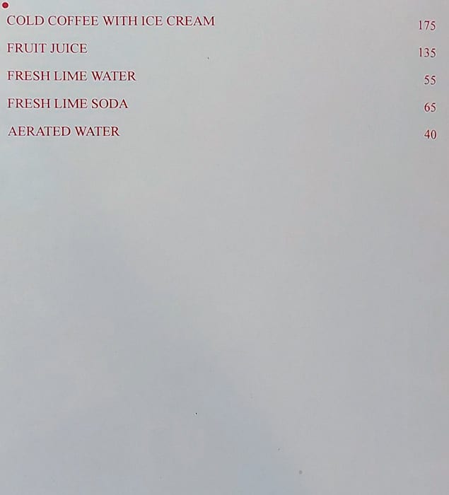 Menu at Raghu Mahal Hotel, Udaipur, 93 Airport Road