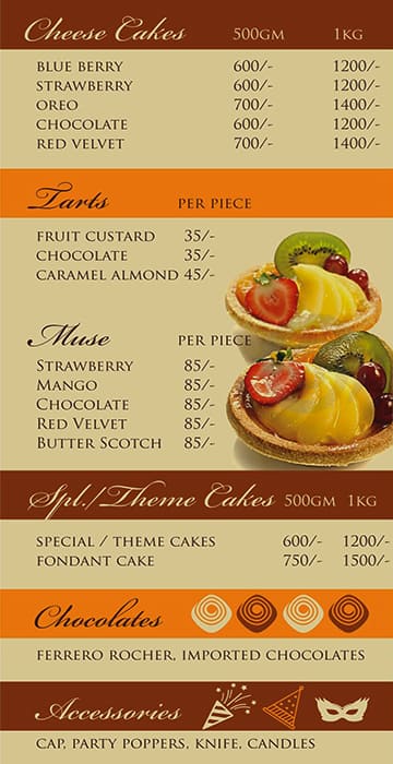 Menu of FNP Cakes By Ferns N Petals, Vasant Kunj, New Delhi