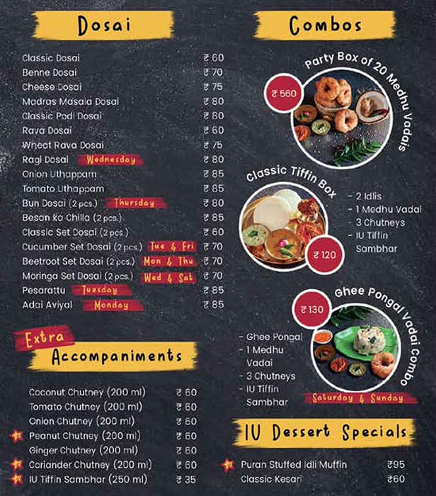Menu at IDLIS UNLIMITED, Bengaluru