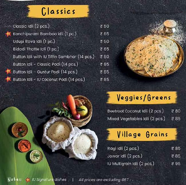 Menu at IDLIS UNLIMITED, Bengaluru