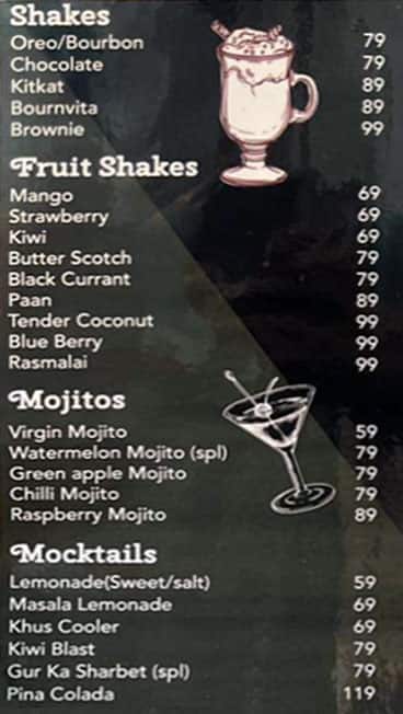 Menu of Chuski Cafe, Sector 22, Gurgaon