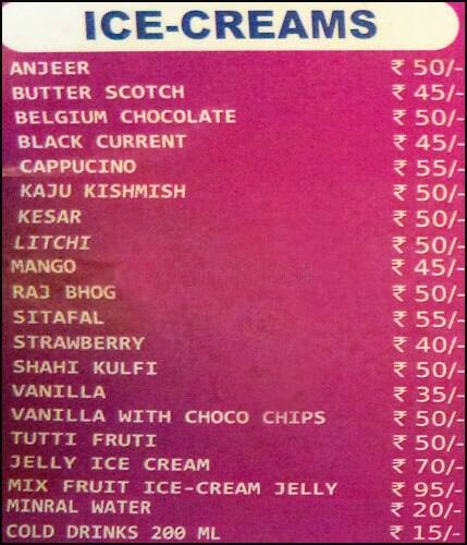 Menu at Falooda Junction, Mumbai, Shop No 20