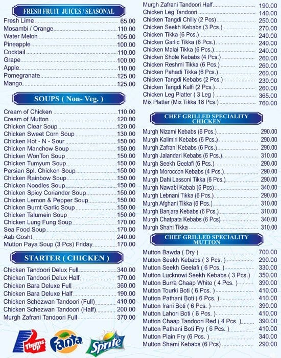 Persia Darbar Menu, Menu for Persia Darbar, Jogeshwari, Mumbai - Zomato