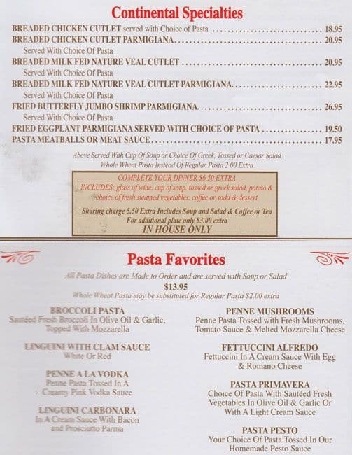 Menu at Cross Bay Diner restaurant, New York City, 160-31 Cross Bay Blvd