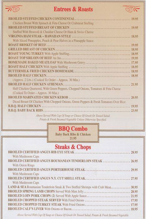 Menu at Cross Bay Diner restaurant, New York City, 160-31 Cross Bay Blvd