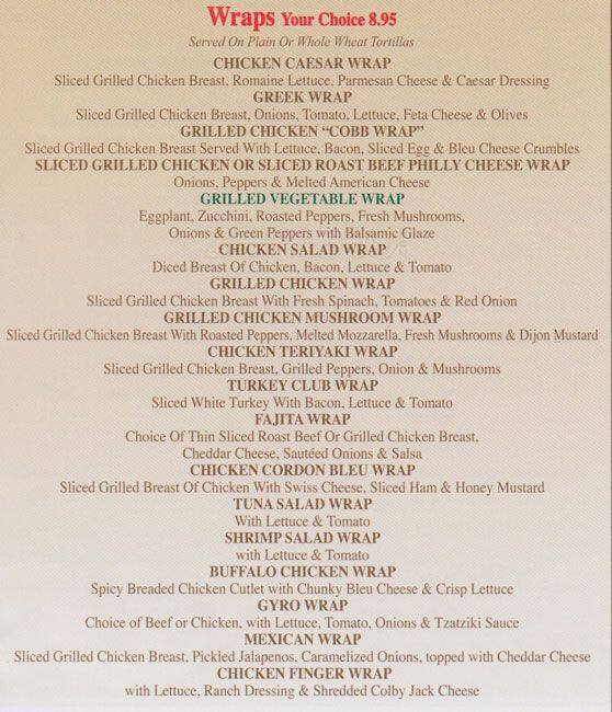 Menu at Cross Bay Diner restaurant, New York City, 160-31 Cross Bay Blvd