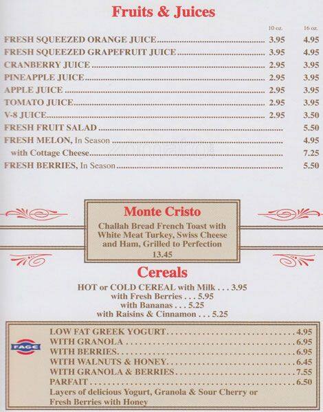 Menu at Cross Bay Diner restaurant, New York City, 160-31 Cross Bay Blvd