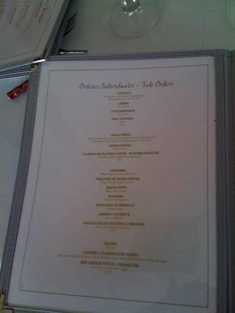 Menu at Madroño Restaurant, Miami