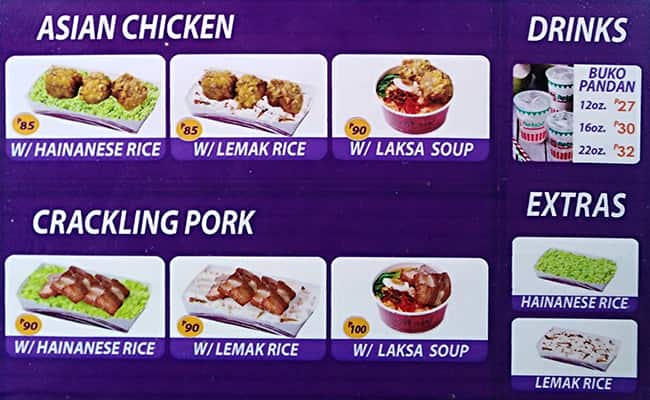 Menu at Paotsin restaurant, Taytay, H48R+285