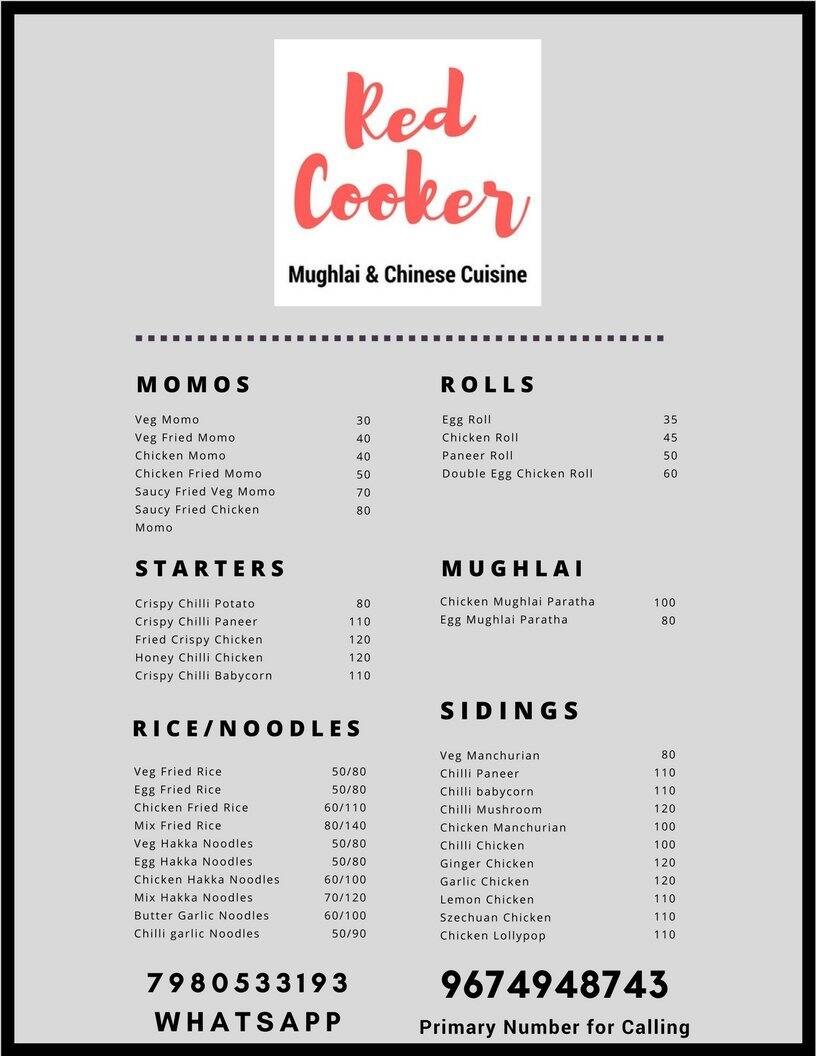 Red Cooker Menu, Menu for Red Cooker, New Town, Kolkata - Zomato
