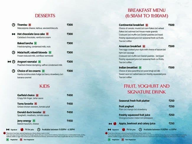 The Hebbal Cafe - Courtyard By Marriott Menu - Zomato