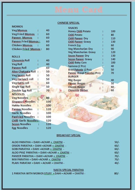 Menu at NASTA.com, Gurugram