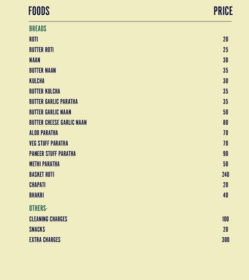 Menu of Jalsa Family Restaurant, Undri, Pune