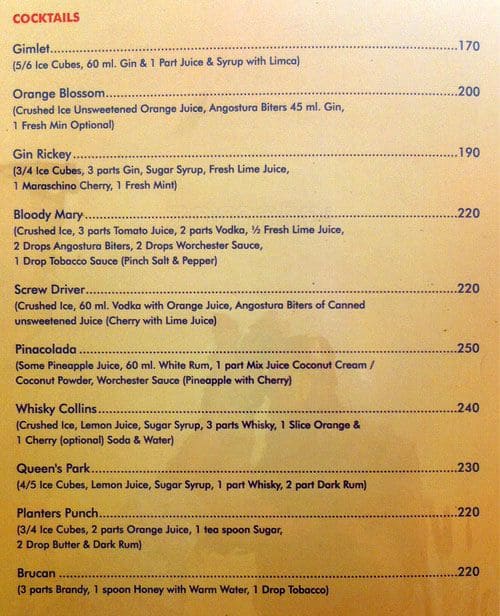 Menu at RK Premier, Mira Bhayandar