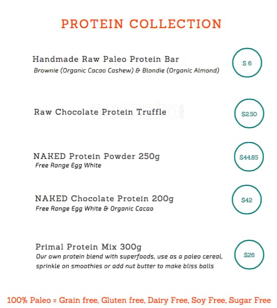 Menu at The Honest Food Co cafe, Auckland